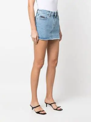 Gcds Cut-out Denim Mini Skirt