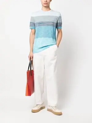 Missoni Striped Cotton T-shirt - White