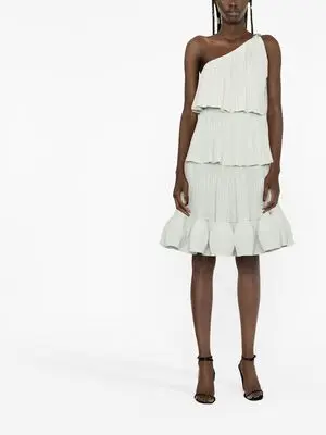 LANVIN Pleated One-shoulder Mini Dress