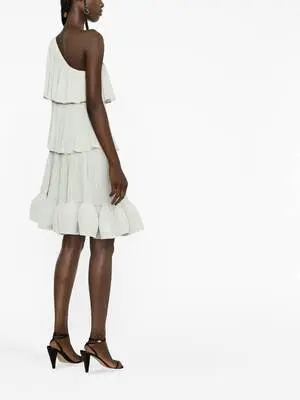 LANVIN Pleated One-shoulder Mini Dress