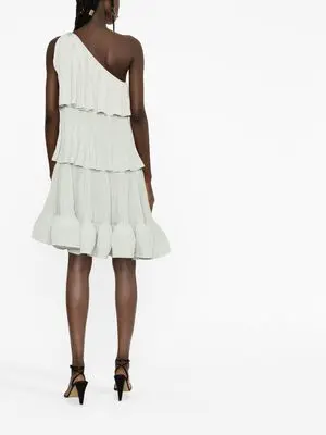 LANVIN Pleated One-shoulder Mini Dress