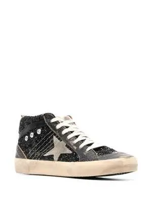 GOLDEN GOOSE Mid Star Lace-up Sneakers - Black