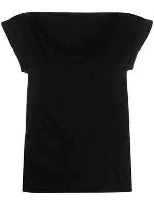 Rick Owens Sleeveless Cotton Top - Black