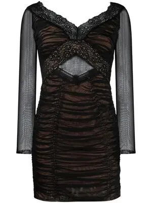SELF-PORTRAIT Lace-trim Mini Dress