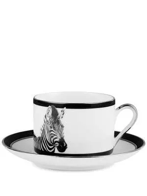 Dolce & Gabbana Zebra-print Porcelain Tea Set - White