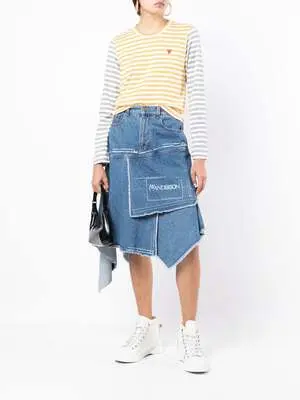 Play Comme Des Garcon Bi-colour Long-sleeve T-shirt - Yellow