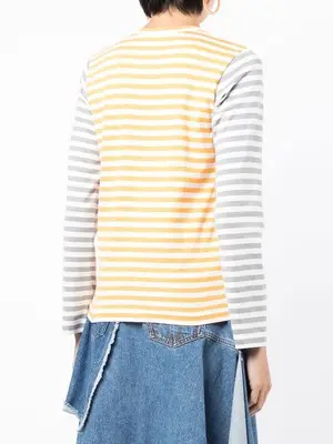 Play Comme Des Garcon Bi-colour Long-sleeve T-shirt - Yellow