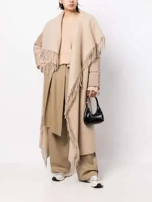 Goen.j Quilted Down Fringed Coat