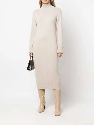 Eleventy Funnel-neck Knit Midi Dress