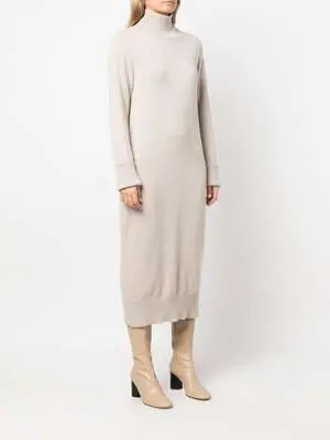 Eleventy Funnel-neck Knit Midi Dress