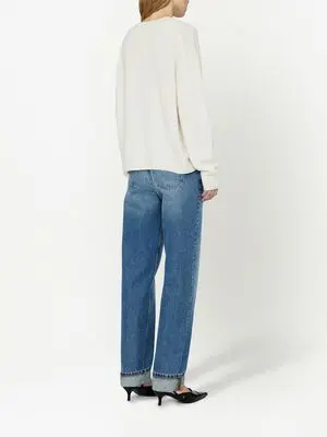 ANINE BING Lee V-neck Cashmere Jumper - White