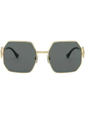 Versace Medusa Plaque Geometric Sunglasses - Gold