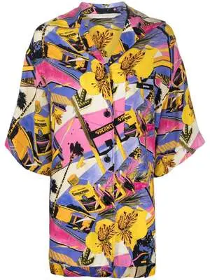 Palm Angels Miami Graphic-print Bowling Shirt - Pink