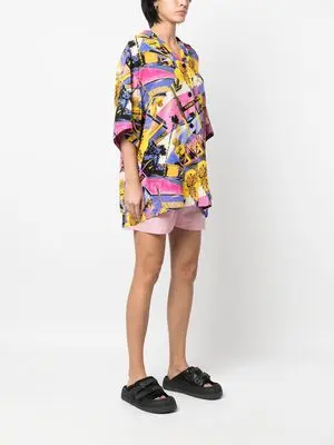 Palm Angels Miami Graphic-print Bowling Shirt - Pink