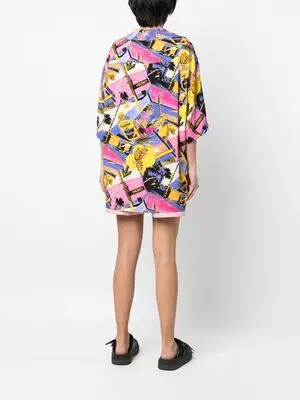 Palm Angels Miami Graphic-print Bowling Shirt - Pink
