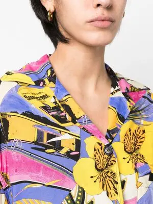 Palm Angels Miami Graphic-print Bowling Shirt - Pink