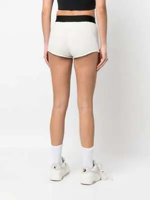 Palm Angels Logo Waistband Bouclé Knitted Shorts