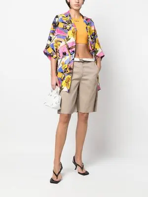 Palm Angels Reverse Waistband Knee-length Shorts