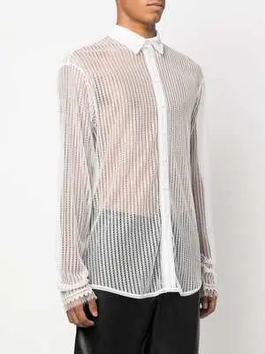 Dsquared2 Sheer Lace Long-sleeve Shirt