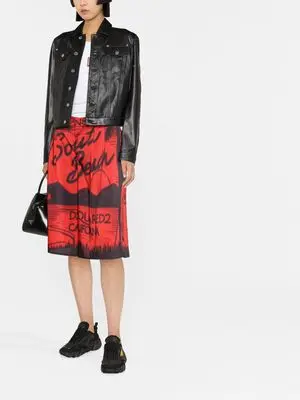 Dsquared2 Single-breasted Leather Jacket