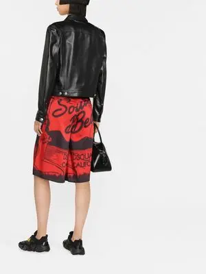 Dsquared2 Single-breasted Leather Jacket