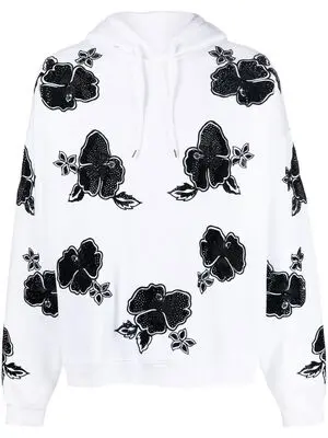 Dsquared2 Floral Print Cotton Hoodie - White