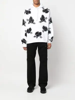 Dsquared2 Floral Print Cotton Hoodie