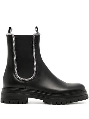 GIANVITO ROSSI Crystal Chester Ankle Boots - Black