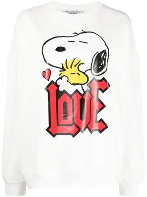 Philosophy Di Lorenzo Serafini Snoopy Love Cotton Sweatshirt - White