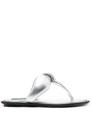 Emilio Pucci Metallic-effect Thong Sandals - Silver