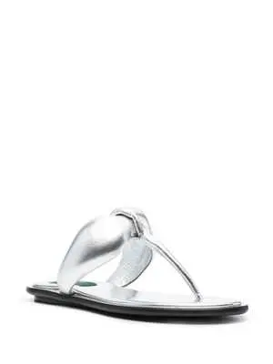 Emilio Pucci Metallic-effect Thong Sandals - Silver