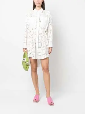 MSGM Broderie Anglaise Cutout Shirtdress