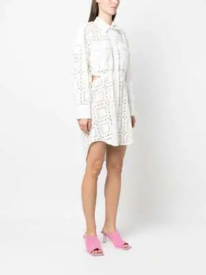 MSGM Broderie Anglaise Cutout Shirtdress
