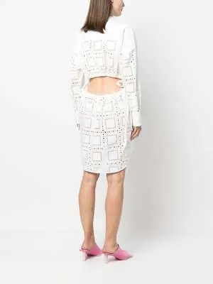 MSGM Broderie Anglaise Cutout Shirtdress