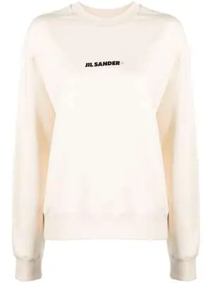 JIL SANDER Logo-print Cotton Sweatshirt - Neutrals