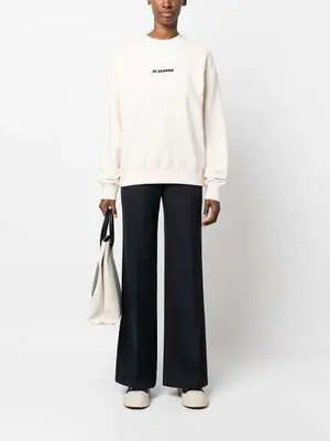 JIL SANDER Logo-print Cotton Sweatshirt - Neutrals