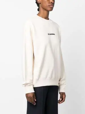 JIL SANDER Logo-print Cotton Sweatshirt - Neutrals