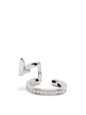 REPOSSI 18kt White Gold Serti Sur Vide Earcuff - Silver
