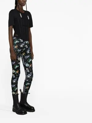 Rabanne Logo-waist Floral-print Leggings