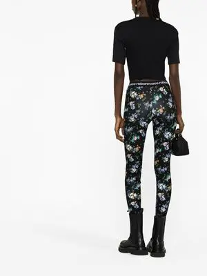 Rabanne Logo-waist Floral-print Leggings