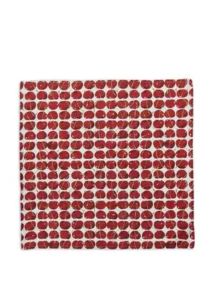 La DoubleJ Cherries Set Of Two Linen Napkins