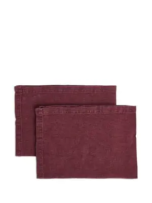 ONCE MILANO Set Of Two Linen Placemats - Red