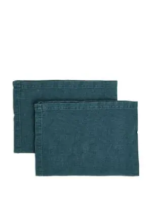 ONCE MILANO Set Of Two Linen Placemats - Blue