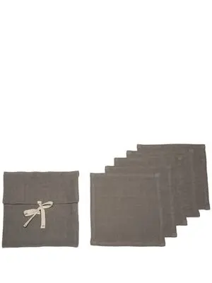 ONCE MILANO Set Of Five Cocktail Napkins - Grey