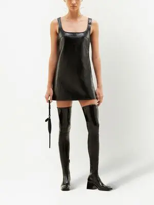 COURREGES Re-edition Vinyl Mini Dress - Black