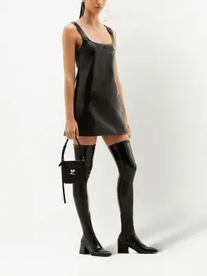 COURREGES Re-edition Vinyl Mini Dress - Black