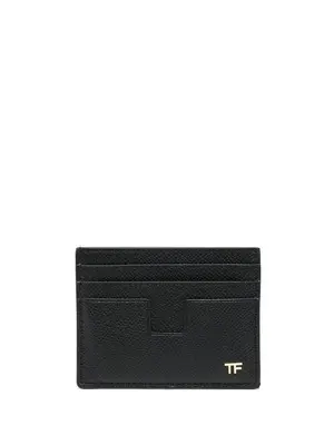 TOM FORD Logo-plaque Leather Cardholder - Black