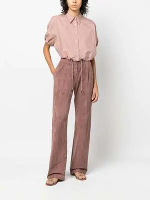 Brunello Cucinelli Loose Leather Trousers