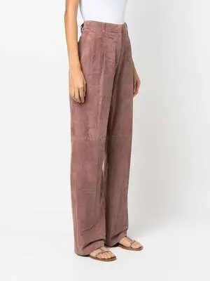 Brunello Cucinelli Loose Leather Trousers