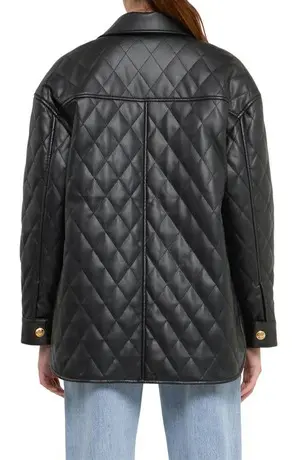 GREY LAB Oversize Quilted Faux Leather Jacket